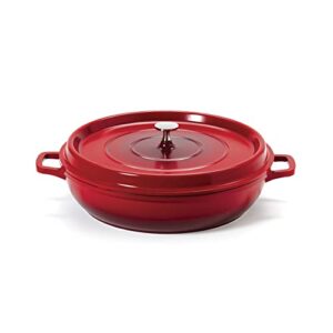 g.e.t. ca-008-r/bk heiss lightweight cast aluminum braiser pan / casserole dish, 4.5 quart, red