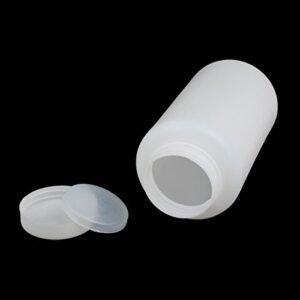 uxcell 1000ml 55mm Dia Wide Mouth HDPE Plastic Round Graduated Bottle White