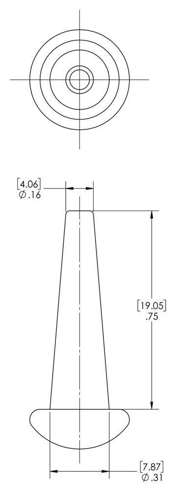 Caplugs 99390049 Plastic Tapered Plug. Max Hole Dimension TP-10, Vinyl, Medium Hole Dimensions .31" Mini Hole Dimensions .16" Length .750", Orange (Pack of 50)