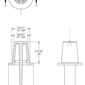 Caplugs QCPT19Q1 Plastic Center Pull Tab Tapered Plug. CPT-19, PE-LD, Cap OD 1.94" Plug ID 1.784", Red (Pack of 200)