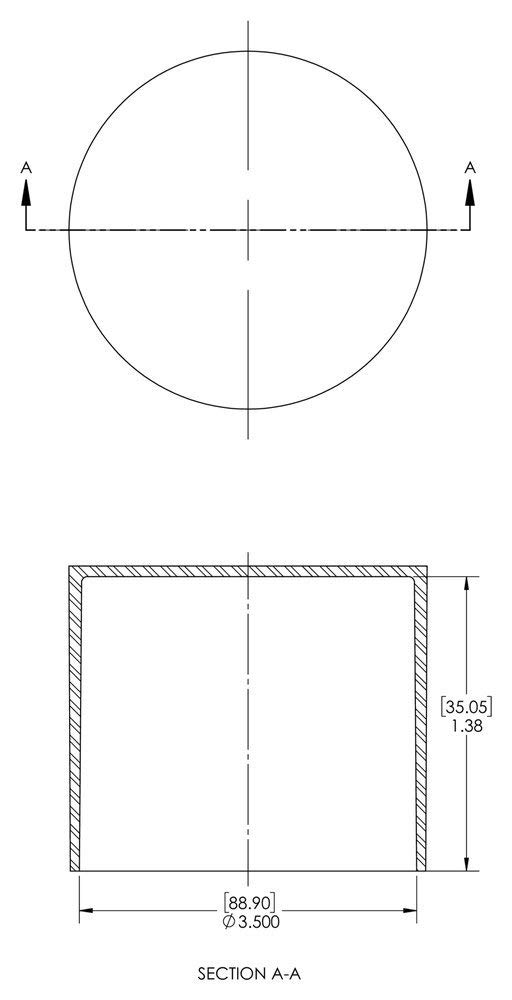 Caplugs 99394802 Plastic Sleeve Cap for Tube Ends. SC-3 1/2, PE-LD, Cap ID 3.500" Length 1.38", Red (Pack of 10)