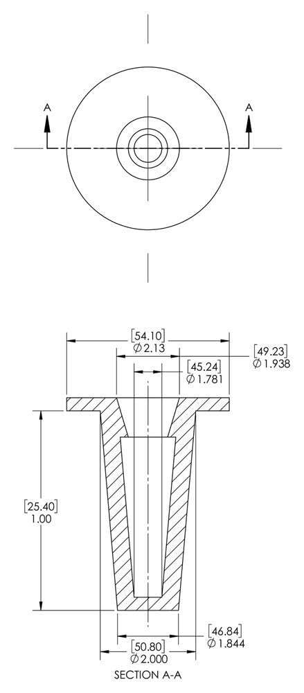 Caplugs T-210 T Series – Plastic Tapered Cap and Plug, 40 Pack, Red LD-PE, Cap OD 1.781" x Plug ID 2.000" Protective Closures, Dust and Moisture Seals, MIL Spec, SAE Fittings, Hydraulic (99394001)