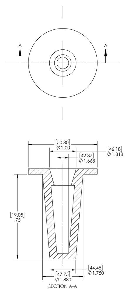 Caplugs T-19 T Series – Plastic Tapered Cap and Plug, 40 Pack, Red LD-PE, Cap OD 1.688" x Plug ID 1.88" Protective Closures, Dust and Moisture Seals, MIL Spec, SAE Fittings, Hydraulic (99394309)