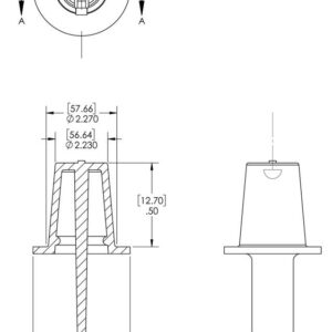 Caplugs CPT-24S CPT Series – Plastic Center Pull-Tab Tapered Plug, 200 Pack, Red LD-PE, Flange OD 2.50" x Plug ID 2.270" Hole Protection, Leak Prevention, Masking, Powder Coating (99191147)