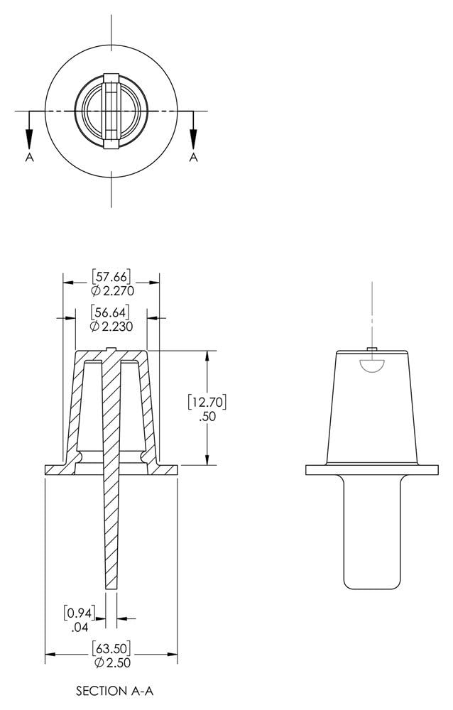 Caplugs CPT-24S CPT Series – Plastic Center Pull-Tab Tapered Plug, 200 Pack, Red LD-PE, Flange OD 2.50" x Plug ID 2.270" Hole Protection, Leak Prevention, Masking, Powder Coating (99191147)