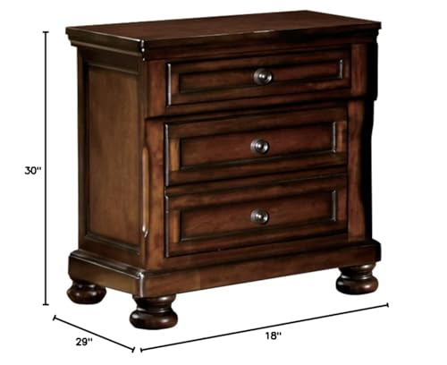 Homelegance Cumberland 2-Drawer Nightstand, Cherry