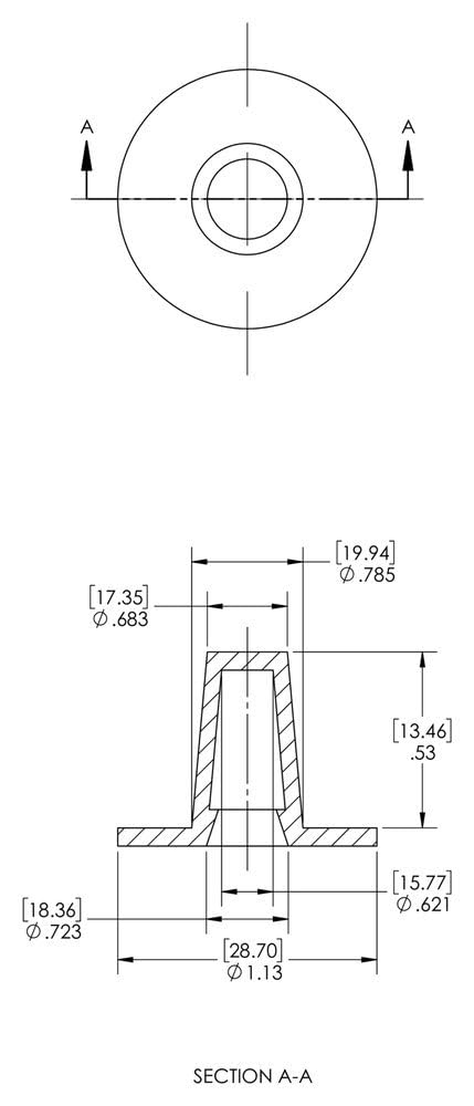 Caplugs W-9 W Series – Plastic Tapered Cap and Plug w/Wide Flanges 1000 Pack, Red LD-PE, Cap OD 0.621" x Plug ID 0.785" Threaded and Non-Threaded Protection, Masking, Finishing, Plating (99191348)