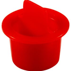 Caplugs CPT-6 CPT Series – Plastic Center Pull-Tab Tapered Plug, 100 Pack, Red LD-PE, Cap OD 0.75" x Plug ID 0.608" Hole Protection, Leak Prevention, Masking, Painting, Powder Coating (ZCPT6Q1)