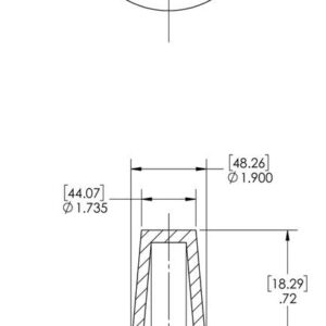 Caplugs W-19 W Series – Plastic Tapered Cap and Plug w/Wide Flanges 200 Pack, Red LD-PE, Cap OD 1.673" x Plug ID 1.900" Threaded and Non-Threaded Protection, Masking, Finishing, Plating (99191360)