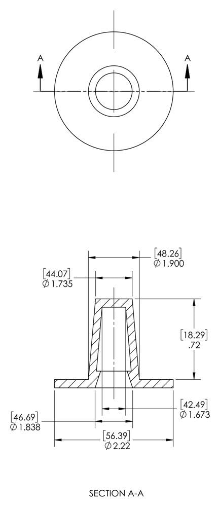 Caplugs W-19 W Series – Plastic Tapered Cap and Plug w/Wide Flanges 200 Pack, Red LD-PE, Cap OD 1.673" x Plug ID 1.900" Threaded and Non-Threaded Protection, Masking, Finishing, Plating (99191360)