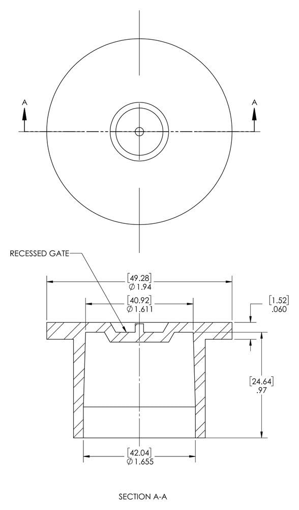 Caplugs QPN20Q1 Plastic Push-On NPT Cap to Cap Thread Size 1-1/4" PN-20, PE-LD, to Cap Thread Size 1-1/4", Red (Pack of 160)