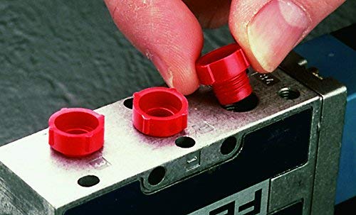 Caplugs PDO-104 – PDO Series – Plastic Threaded Plugs for SAE O-Ring Ports, 1000 Pack, To Plug Thread Size 7/16" - 20, High-Density Polyethylene (PE-HD), Red (99191593)