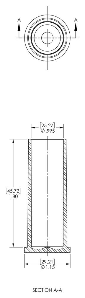 Caplugs 99394921 Plastic Long-Threaded Connector Cap RCL-11, PE-LD, to Cap Thread Size .995 Cap ID .995" Length 1.80", Red (Pack of 60)