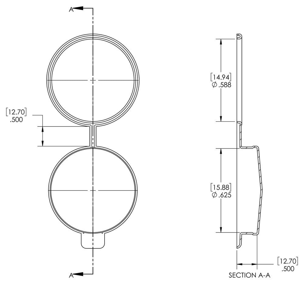 Caplugs VTC-625-8 VTC Series – Vinyl Tethered Cap, 600 Pack, Black Plastic, Cap ID 0.625" x Height 0.500" x Tether ID 0.598" Removable, Reusable, Protective Closures, Dust and Dirt Seals (99192603)