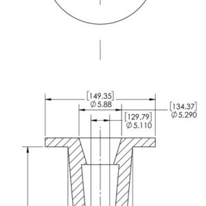 Caplugs 99394350 Plastic Tapered Cap and Plug. T-1084, PE-LD, Cap OD 5.11" Plug ID 5.36", Red (Pack of 10)