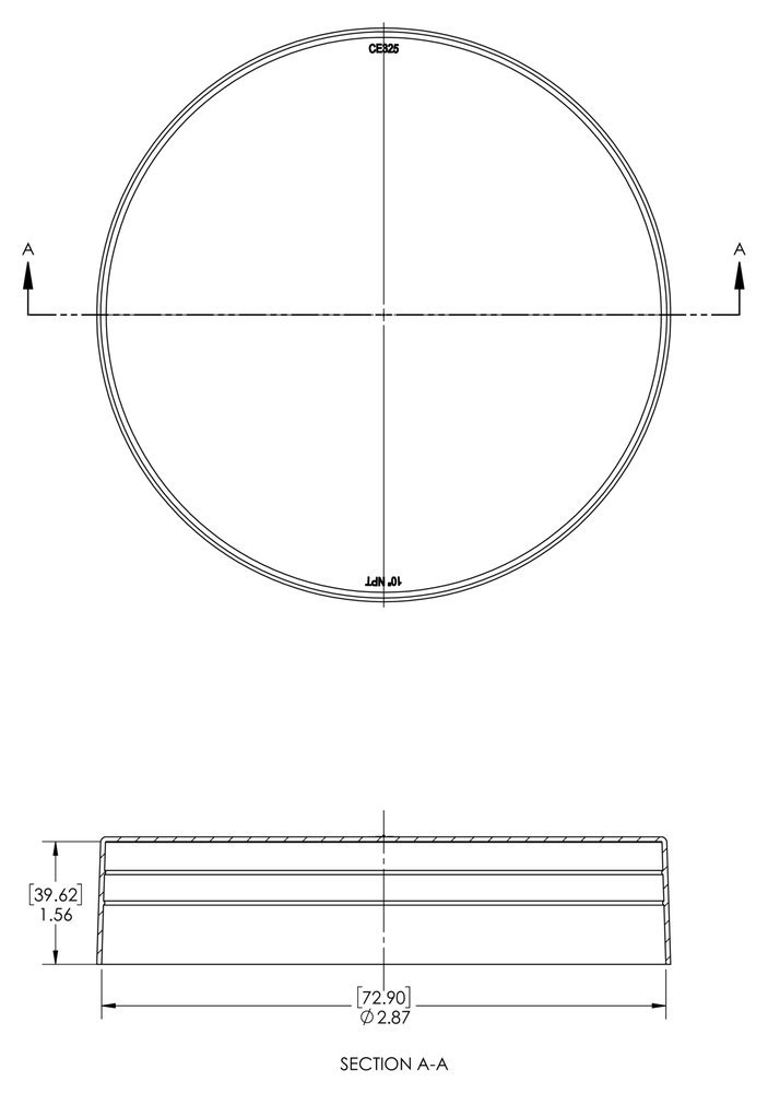 Caplugs Plastic Cap for Threaded Pipe Ends. CE-317, PE-LD, to Cap Pipe Size 2 1/2 NPT", Black (Pack of 10)