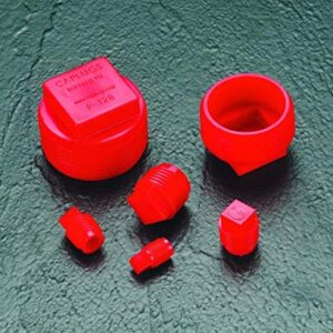 Caplugs P-108 P Series – Plastic Threaded Plug for NPT/NPS Pipe Fittings, 160 Pack, Red HD-PE, Thread Size NPT 1-1/4" Tapered & Straight, Temporary, Thread Protection, Leak Prevention (99191162)