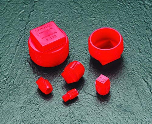 Caplugs P-108 P Series – Plastic Threaded Plug for NPT/NPS Pipe Fittings, 160 Pack, Red HD-PE, Thread Size NPT 1-1/4" Tapered & Straight, Temporary, Thread Protection, Leak Prevention (99191162)