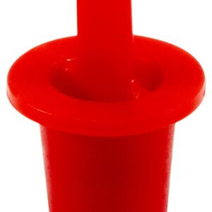 Caplugs ZCPT0Q1 Plastic Center Pull Tab Tapered Plug. CPT-0, PE-LD, Cap OD 0.38" Plug ID 0.269", Red (Pack of 100)