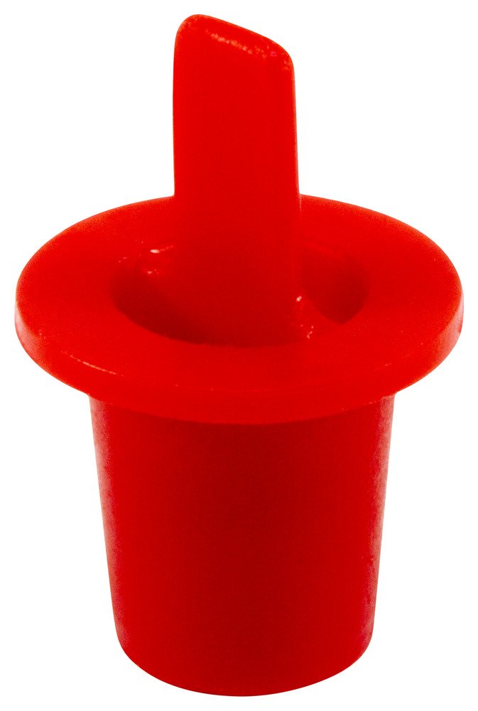 Caplugs ZCPT0Q1 Plastic Center Pull Tab Tapered Plug. CPT-0, PE-LD, Cap OD 0.38" Plug ID 0.269", Red (Pack of 100)