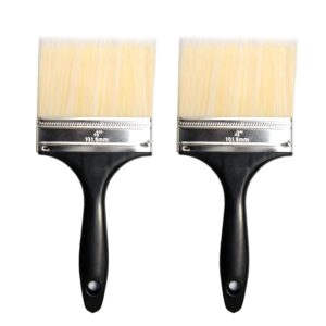 hometeq 2 pack - 4 inch paint brushes latex or oil based paints for indoor or outdoor