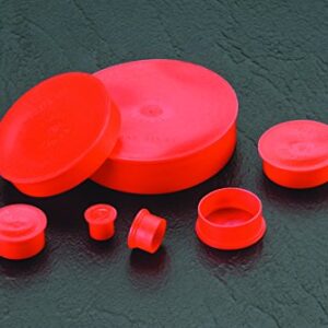 Caplugs ZC321AK1 Plastic Straight Sided Utility Cap to Cap Thread Size 2-1/2" C-32, PE-LD, to Cap Thread Size 2-1/2", Red (Pack of 10)