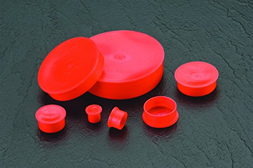 Caplugs ZC321AK1 Plastic Straight Sided Utility Cap to Cap Thread Size 2-1/2" C-32, PE-LD, to Cap Thread Size 2-1/2", Red (Pack of 10)