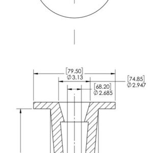 Caplugs 99394003 Plastic Tapered Cap and Plug. T-45A, PE-LD, Cap OD 2.685" Plug ID 2.99", Red (Pack of 20)