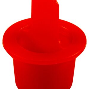 Caplugs ZCPT4Q1 Plastic Center Pull Tab Tapered Plug. CPT-4, PE-LD, Cap OD 0.62" Plug ID 0.486", Red (Pack of 100)