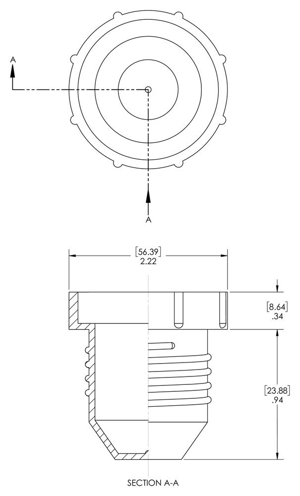 Caplugs Plastic Threaded Plug for Flared JIC Fittings. PD-HF-24, PE-HD, to Plug Thread Size 1-5/8-12", Red (Pack of 10)