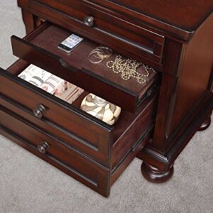 Homelegance Cumberland 2-Drawer Nightstand, Cherry