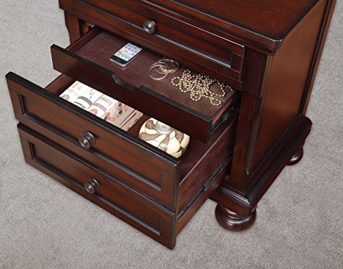 Homelegance Cumberland 2-Drawer Nightstand, Cherry