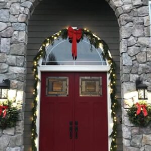 Rocky Mountain Goods Red Christmas Bow Extra Large 35” by 18” - 11 Looped Waterproof Velvet Large Outside Bow - Bow for car, Door, House - Jumbo Red Bow with Attachment for Hanging (1)