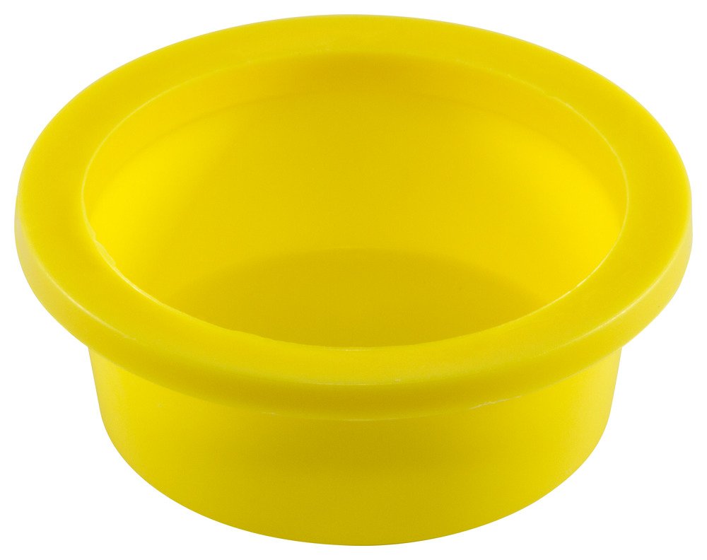 Caplugs 99394875 Plastic Tapered Cap and Plug with Wide Thick Flange WW-12X, PE-LD, Cap OD 0.840" Plug ID 1.035", Yellow (Pack of 100)