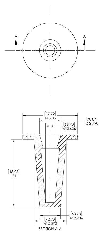 Caplugs T-862 T Series – Plastic Tapered Cap and Plug, 100 Pack, Red LD-PE, Cap OD 2.626" x Plug ID 2.87" Protective Closures, Dust and Moisture Seals, MIL Spec, SAE Fittings, Hydraulic, EZ Remove