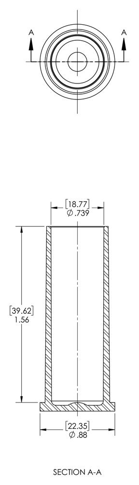 Caplugs 99394917 Plastic Long-Threaded Connector Cap RCL-8, PE-LD, to Cap Thread Size 3/4 Cap ID .739" Length 1.56", Red (Pack of 100)