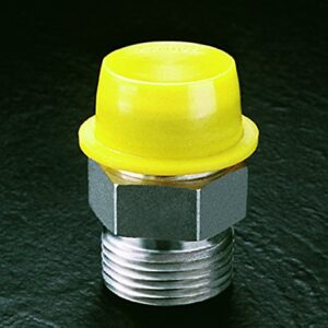 Caplugs 99394862 Plastic Tapered Cap and Plug with Wide Thick Flange WW-5, PE-LD, Cap OD 0.409" Plug ID 0.547", Yellow (Pack of 200)