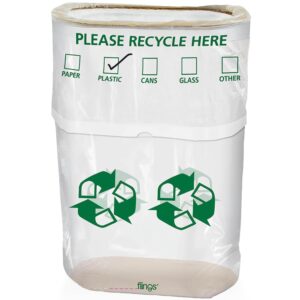 amscan durable white pop-up flings bin - 22" x 15" (pack of 5) - 13 gallon capacity - ideal for home, office & events use