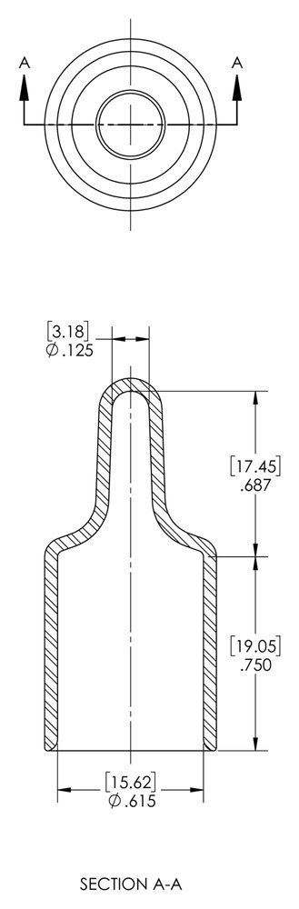 Caplugs 99394194 Plastic EZ Pull Tab Cap EZ-615-12, Vinyl, Cap ID .615" Length .125", Black (Pack of 50)