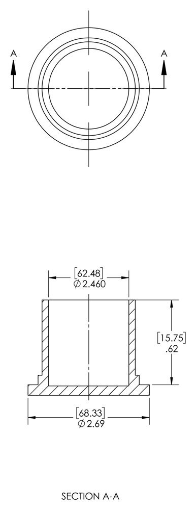 Caplugs ZC321AK1 Plastic Straight Sided Utility Cap to Cap Thread Size 2-1/2" C-32, PE-LD, to Cap Thread Size 2-1/2", Red (Pack of 10)