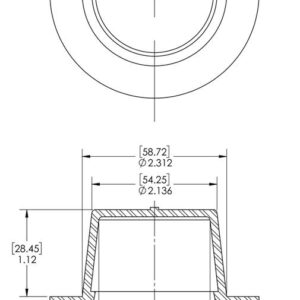 Caplugs Plastic Tapered Cap and Plug with Wide Thick Flange WW-WF-35, PE-LD, Cap OD 2.074" Plug ID 2.312", Yellow (Pack of 5)