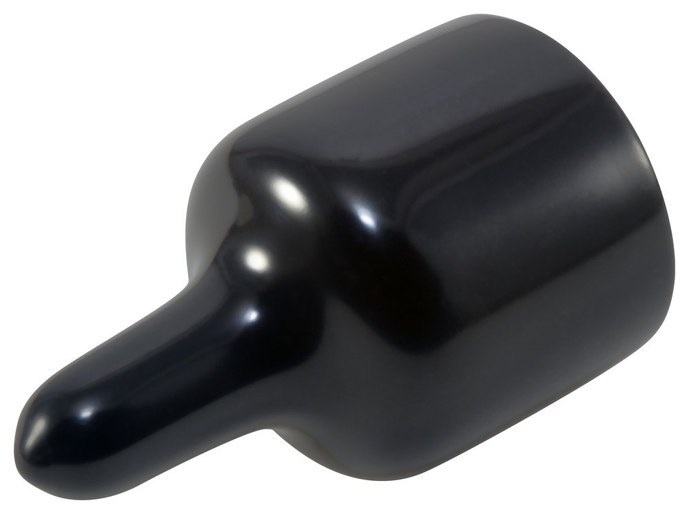 Caplugs 99394194 Plastic EZ Pull Tab Cap EZ-615-12, Vinyl, Cap ID .615" Length .125", Black (Pack of 50)