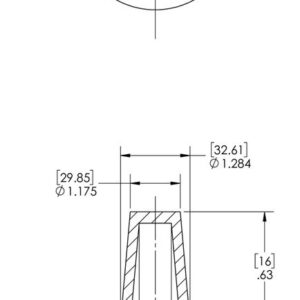 Caplugs 99394846 Plastic Tapered Cap and Plug with Wide Flange W-14X, PE-LD, Cap OD 1.120" Plug ID 1.284", Red (Pack of 100)