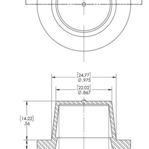 Caplugs WW-12 WW Series – Plastic Tapered Cap and Plug with Wide Thick Flange, 100 Pack, Yellow LD-PE, Cap OD 0.805" x Plug ID 0.975" Threaded and Non-Threaded Protection, Masking (99394874)