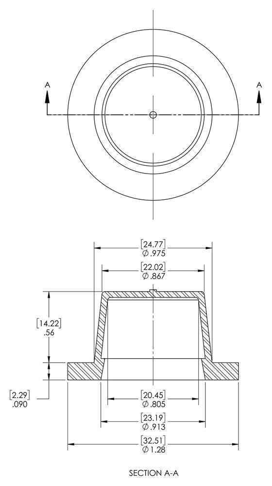 Caplugs WW-12 WW Series – Plastic Tapered Cap and Plug with Wide Thick Flange, 100 Pack, Yellow LD-PE, Cap OD 0.805" x Plug ID 0.975" Threaded and Non-Threaded Protection, Masking (99394874)