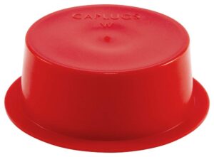 caplugs 99191354 plastic tapered cap and plug with wide flange w-14x, pe-ld, cap od 1.120" plug id 1.284", red (pack of 500)