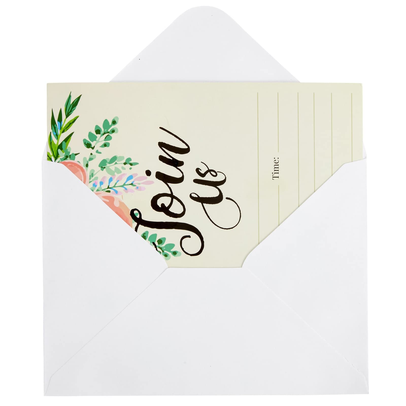 Juvale Invitation Cards - 50 Fill-In Floral Classy Cards with Envelopes. Great for Birthday, Bridal, Baby Shower and Wedding Invitations, 5 x 7 In, Postcard Style