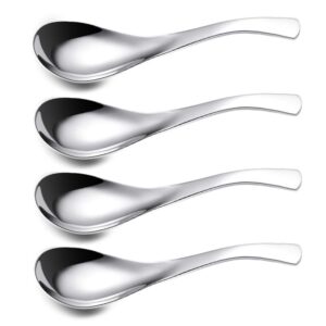 ercrysto stainless steel spoon, soup spoon, coffee spoon, desert spoon, etc. light weight and small size especially suitable for toddlers, children, espresso etc. set of 4