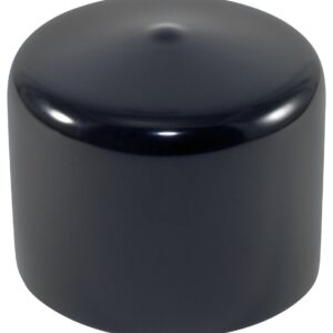 Caplugs 99394174 Plastic Round Cap VC-2750-24, Vinyl, Cap ID 2.750" Length 1.500", Black (Pack of 8)