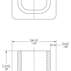 Caplugs 99394964 Plastic Finishing Plug for Square Tubing. FP-241, PE-LD, to Plug Square Tube Size 1.50 to fit .120 (11 Ga.)", Black (Pack of 40)